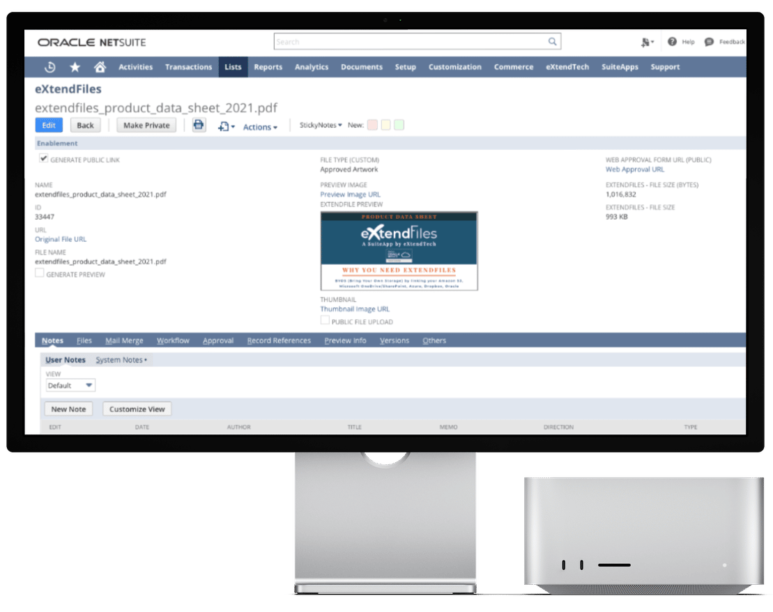 NetSuite File Storage & Document Management - eXtendFiles
